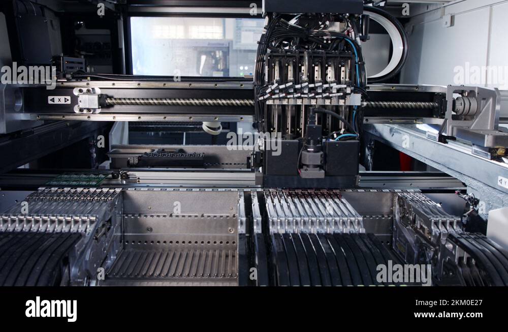 SMT machine places resistors, capacitors, transistors, LED and ...
