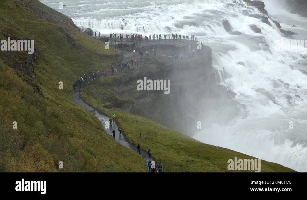 Iceland. Golden Falls. Icelandic waterfalls, famous attraction on the ...