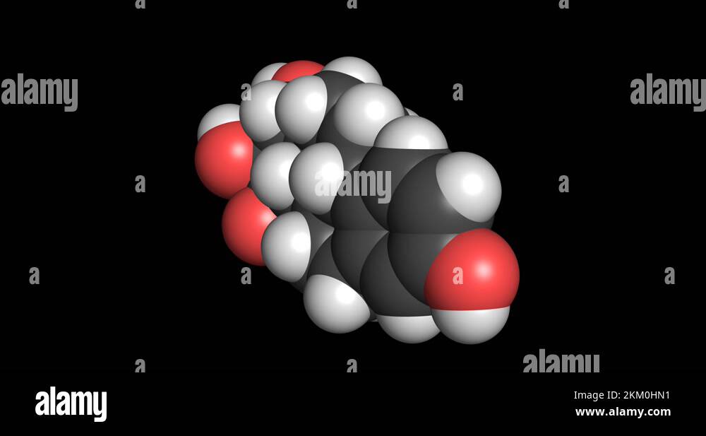 Estetrol estrogen hormone medication molecule 3D structure 4K seamless ...