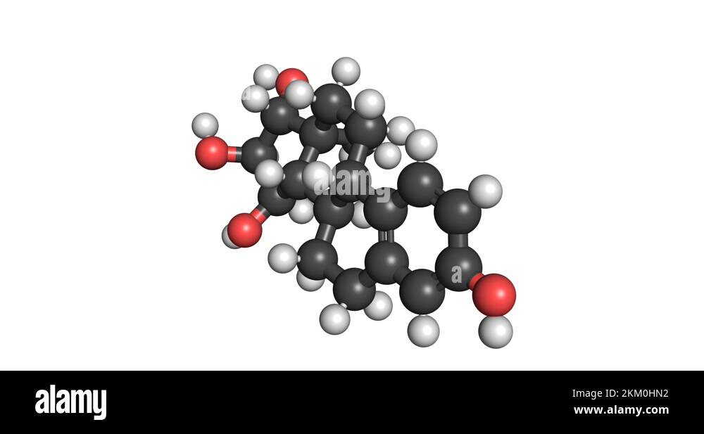 Estetrol estrogen hormone medication molecule 3D structure 4K seamless ...