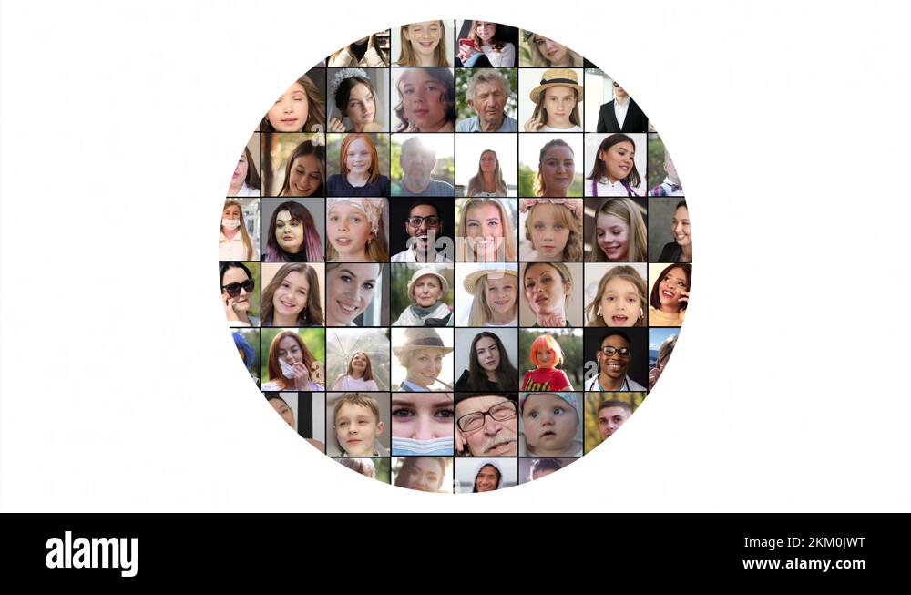 Hundreds of faces of multiracial people Stock Video Footage - Alamy