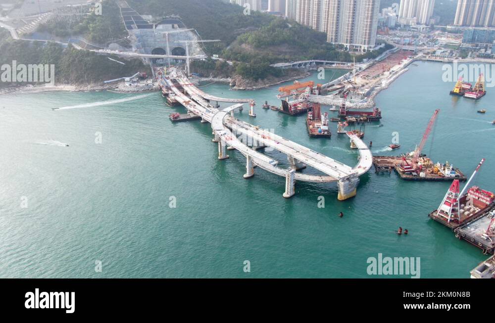 Hong Kong cross bay link construction project, a dual two-lane bridge ...