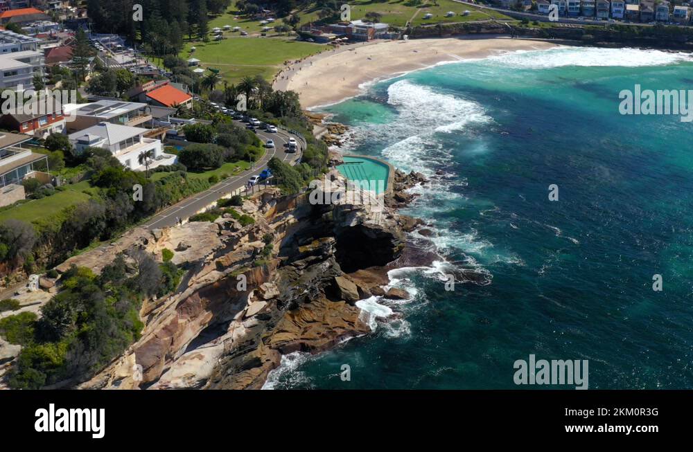 Rugged Coastal Cliffside With Bronte Baths In Bronte Beach, Sydney, New ...