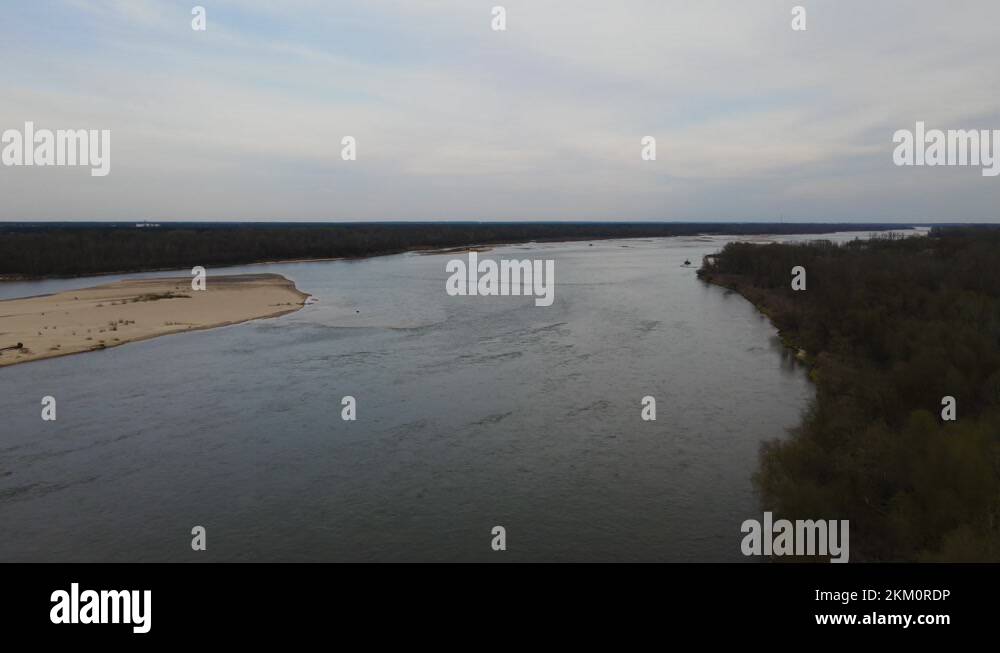 Piles of sand pollute and clog the river, animal protection on Stock ...