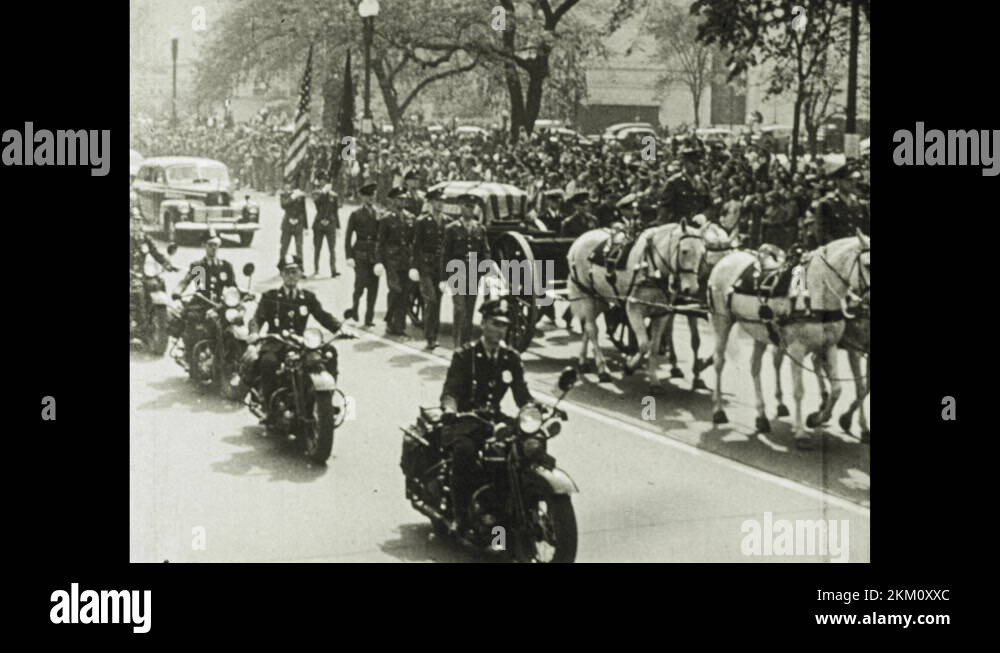 1940s: Crowds salute and cry as President Roosevelt's funeral parade ...