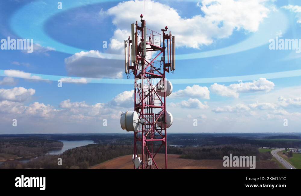 Animated visualization of mobile network signals originating from a ...