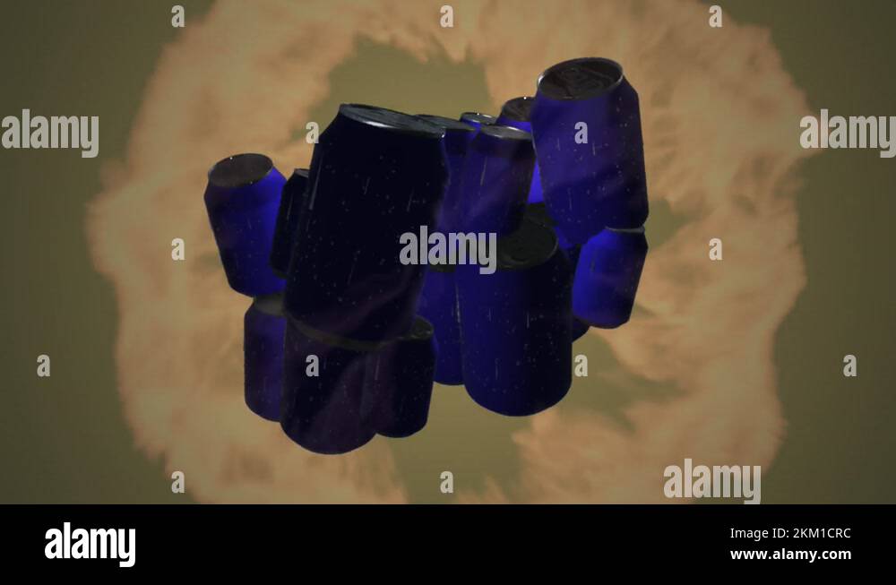 Rotating lemonade can. Sparkling water. 3D animation. Objects spinning ...