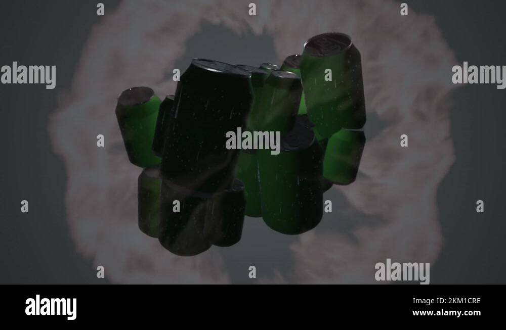 Rotating lemonade can. Sparkling water. 3D animation. Objects spinning ...