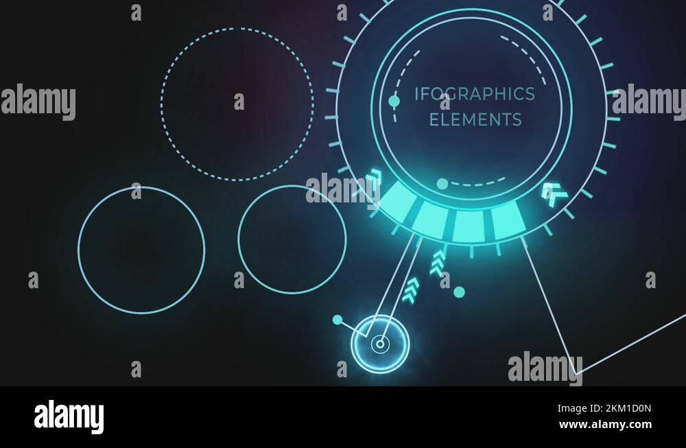 Green Blue Digitization Process Infographics Gear Based Futuristic ...