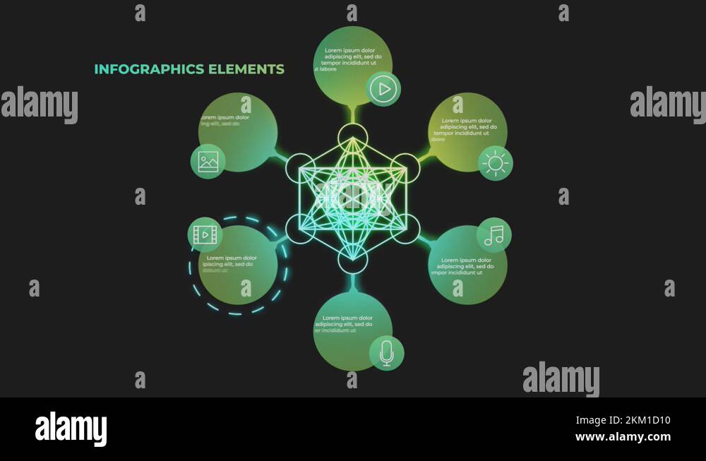 Green Yellow Digitization Process Infographics Data Transfer Futuristic ...