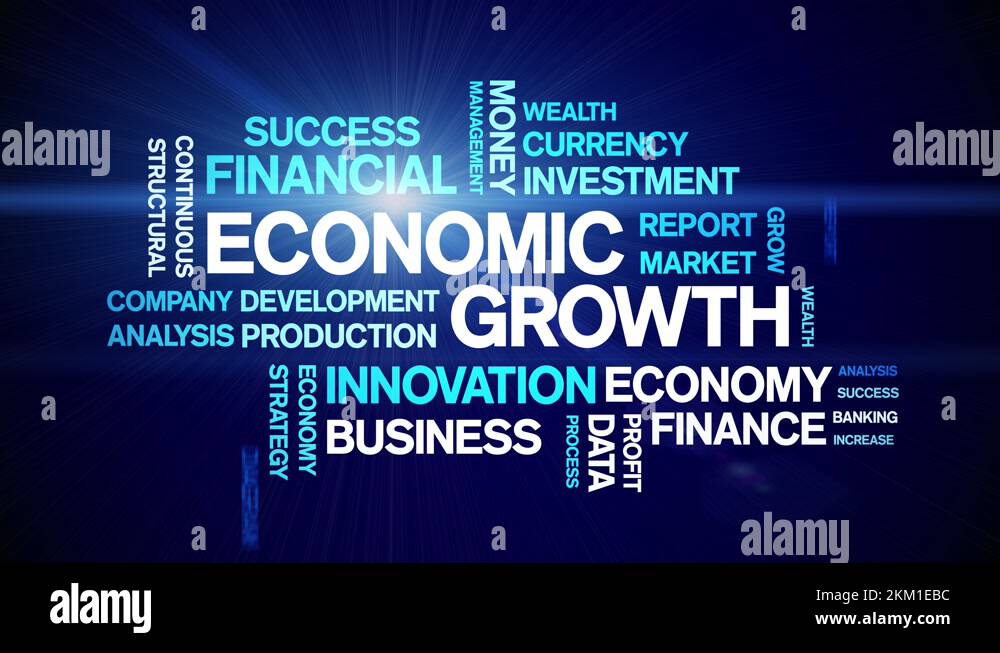Economic Growth Animated Tag Word Cloud,Text Design Animation seamless ...