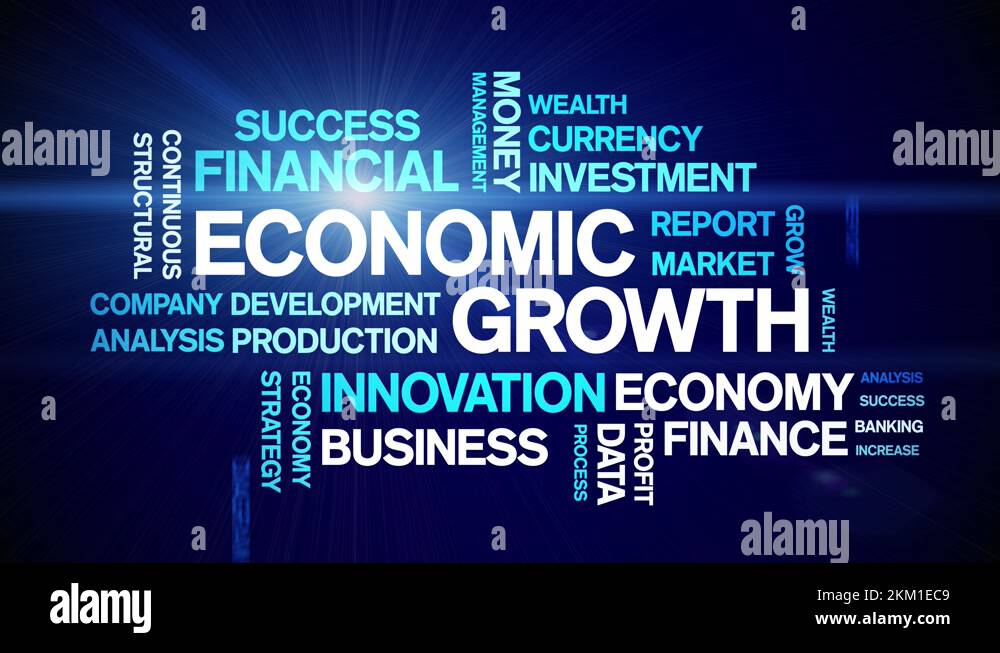 Economic Growth Animated Tag Word Cloud,Text Design Animation seamless ...