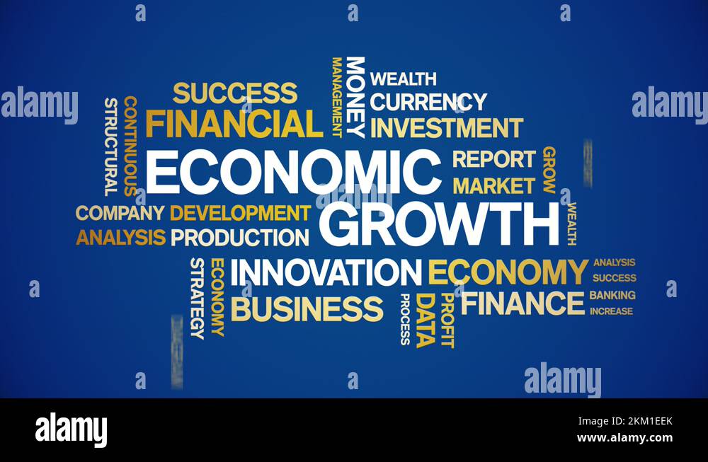 Economic Growth Animated Tag Word Cloud,Text Design Animation seamless ...