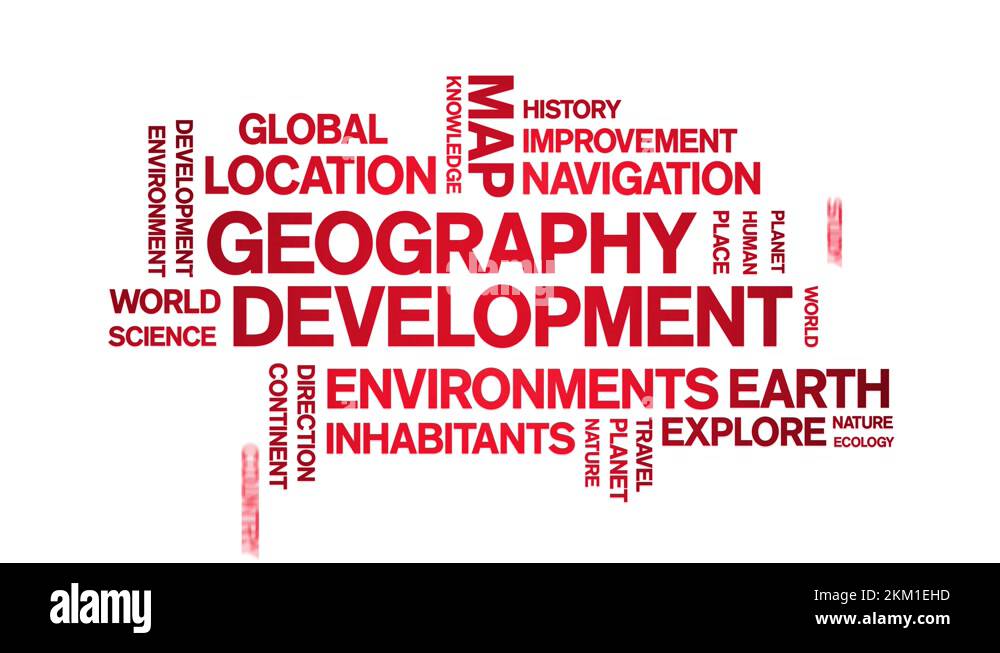 Geography Development Animated Tag Word Cloud,Text Animation seamless ...
