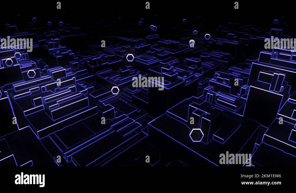 Panning across a computer generated animation of lines that look like ...