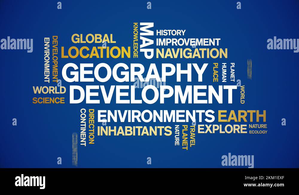 Geography Development Animated Tag Word Cloud,Text Animation seamless ...