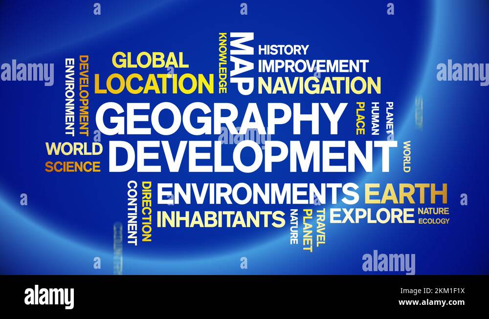 Geography Development Animated Tag Word Cloud,Text Animation seamless ...