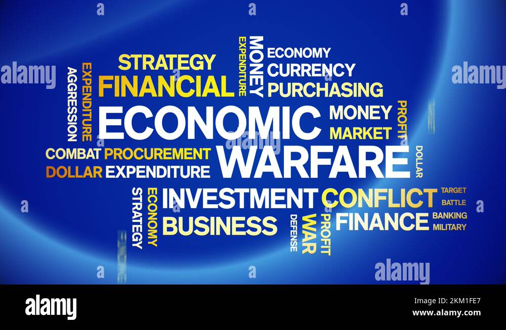 Economic Warfare Animated Tag Word Cloud,Text Design Animation seamless ...