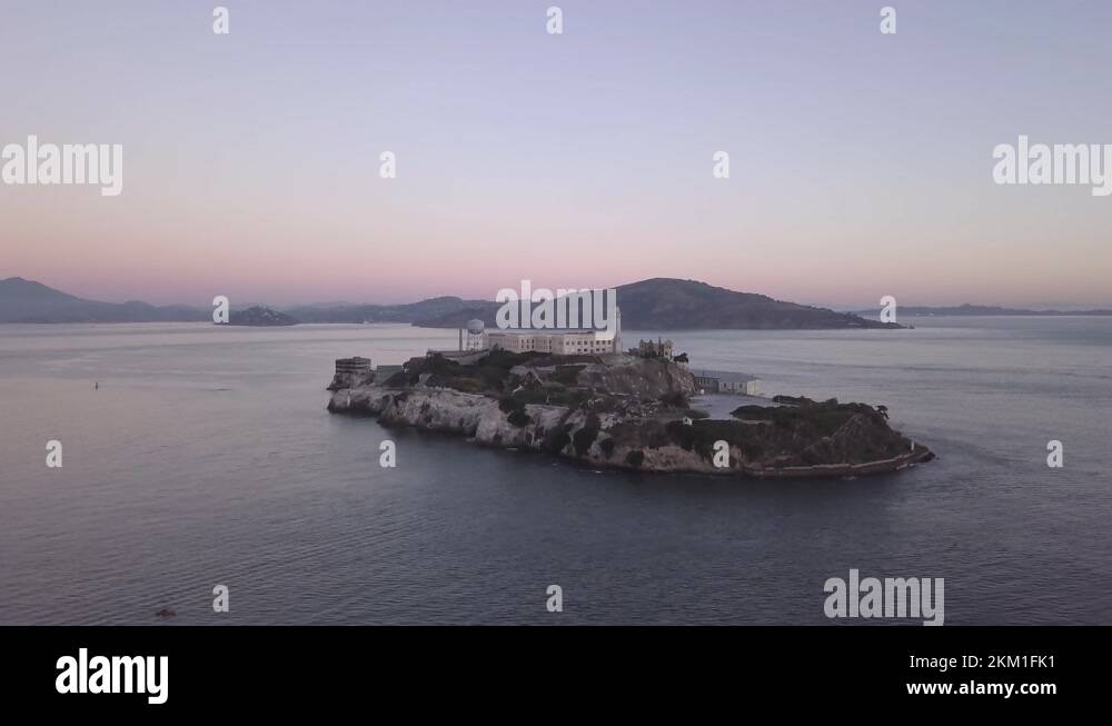 Alcatraz Island in the middle of shark infested waters in San Francisco ...