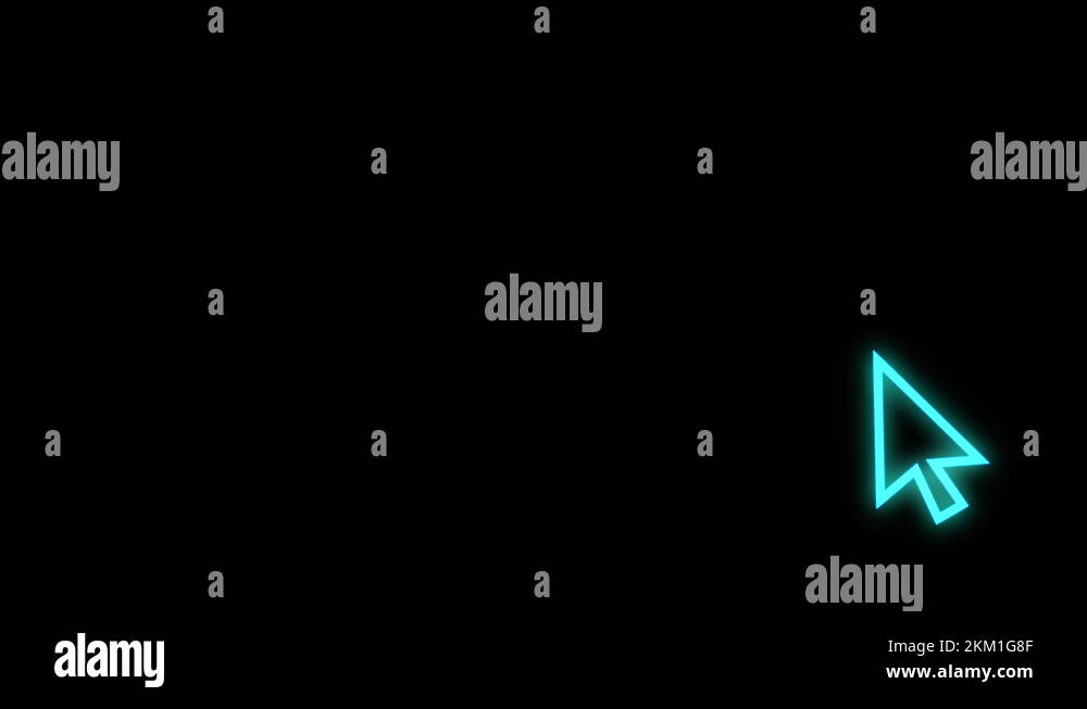 Neon Glow Pointer Arrow Cursor Clicking - Technology and Internet icon ...