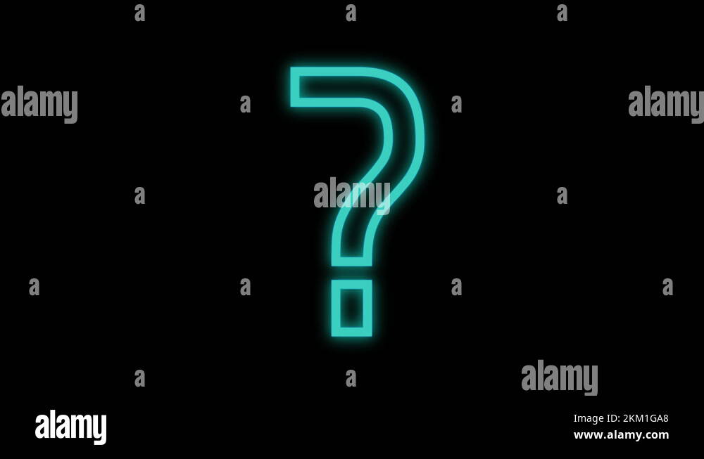 Neon Glow Question Mark - Technology and Internet icons animation Stock ...