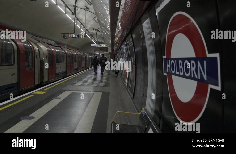 Central line london underground train Leaving Holborn station Stock ...