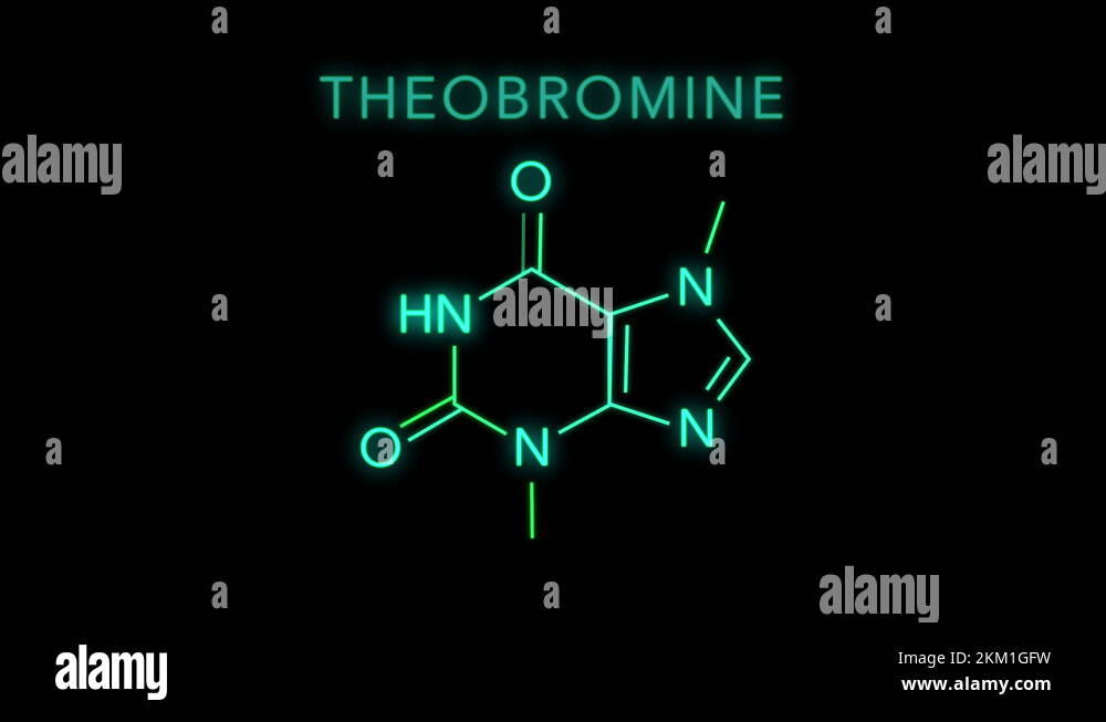 Theobromine or Chocolate Molecular Structure Symbol Neon Animation ...