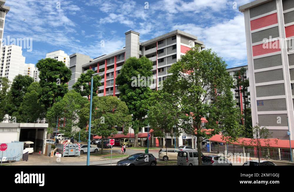Singapore: HDB public housing residential estate with high-rise flats ...