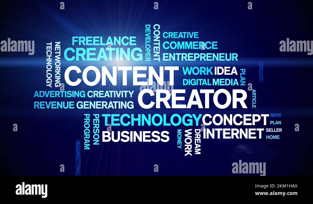 Content Creator Animated Tag Word Cloud,Text Design Animation seamless ...