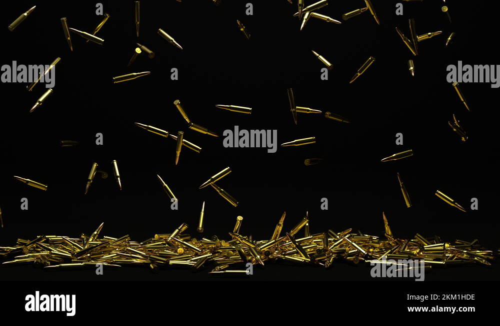 Realistic 3D Rendered Grendel Bullets Falling On Floor Into A Pile ...