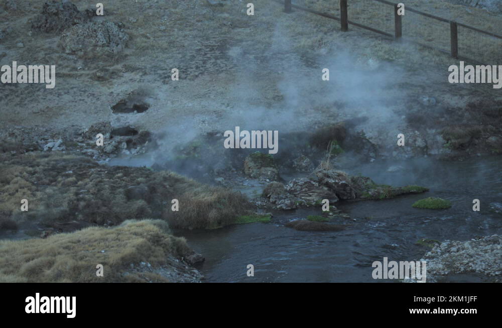 Hot Steam Rising from Hot Spring at Water Stream, Hot Creek Geological ...