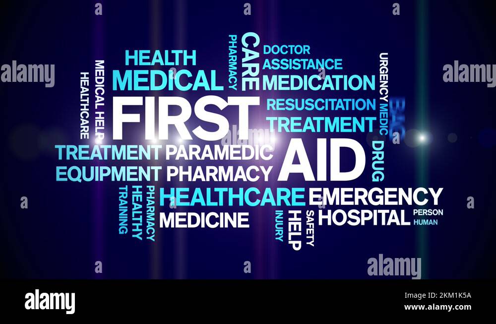 First Aid Animated Tag Word Cloud,Text Design Animation seamless loop ...