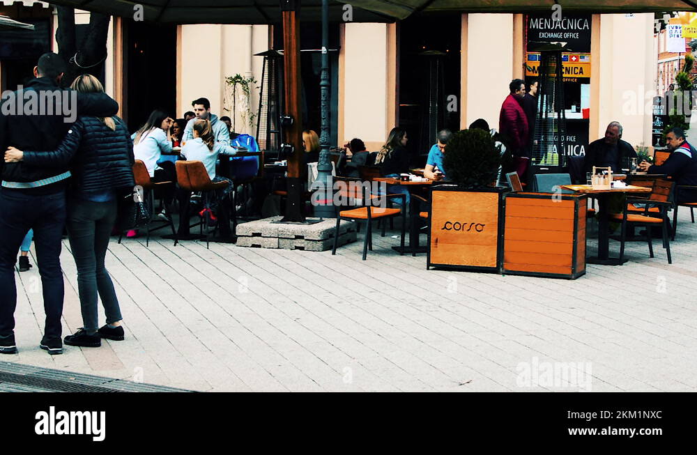Daily scene at pedestrian zone in downtown of Novi Sad Stock Video ...