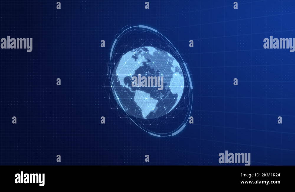 virtual technological planet Earth. digital world hi-tech background ...