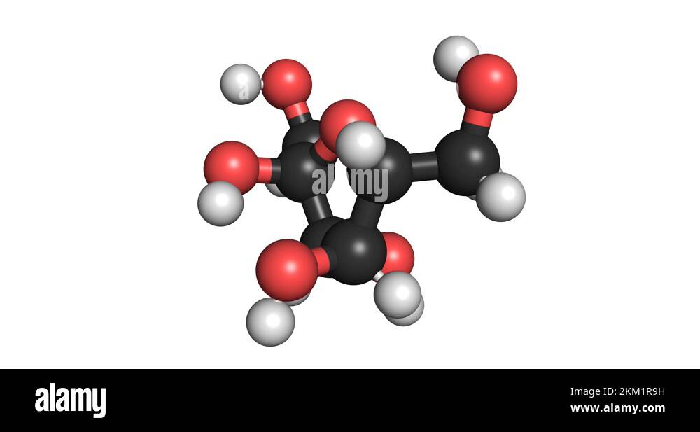 Fructose molecule 3D render chemical structure 4K seamless loop Stock ...