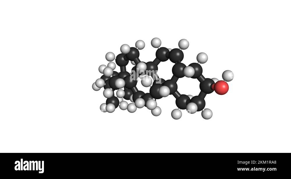 Cholesterol molecule lipid organic 3D render chemical structure 4K ...