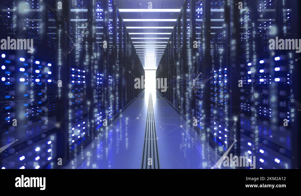 Data Center Computer Racks In Network Security Server Room ...