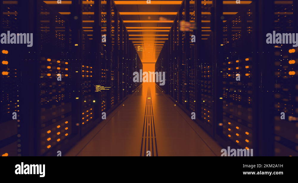 Data Center Computer Racks In Network Security Server Room ...