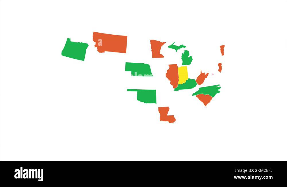 Illustration of us states map Stock Videos & Footage - HD and 4K Video ...