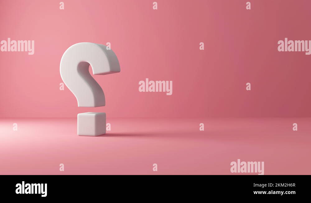 4K Loop Animation of Question Mark Rotation on pink studio background ...