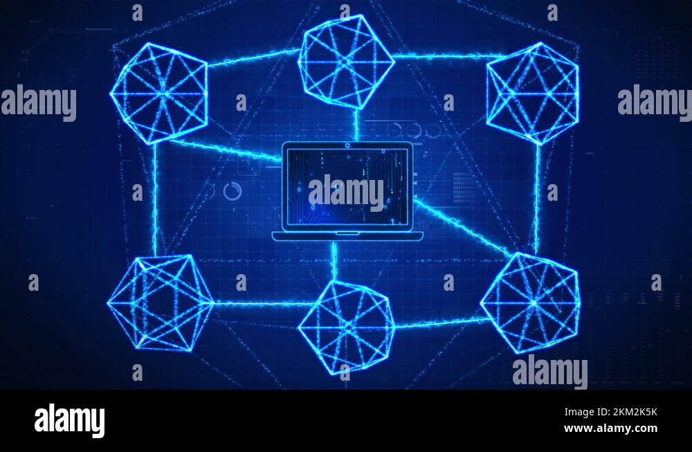 Blockchain System Explanation Shot in 4K Resolution, It can be used as ...