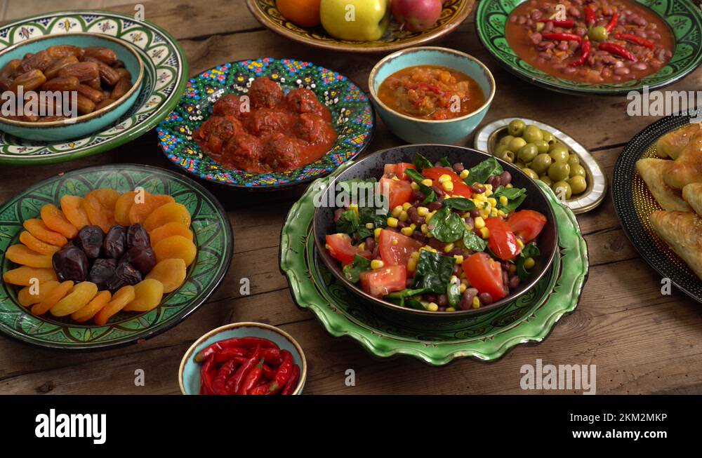 Eid mubarak, Ramadan table. Festive traditional Middle Eastern Muslim ...