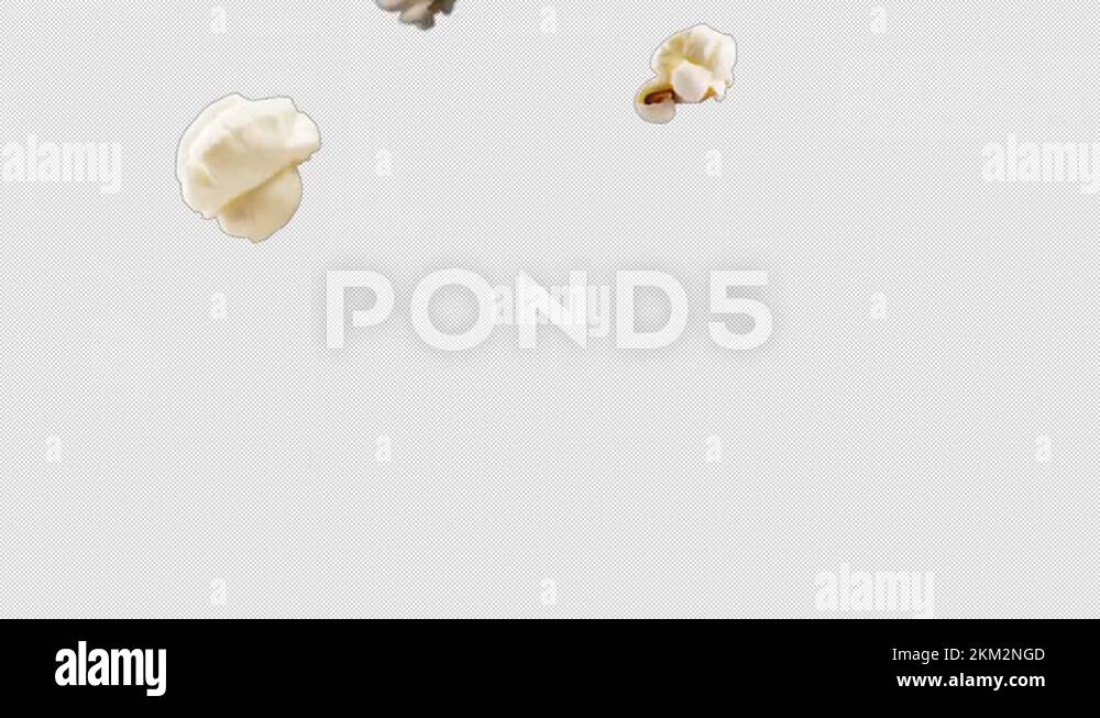Popcorn falling down : popcorn shower with transparent background Stock ...
