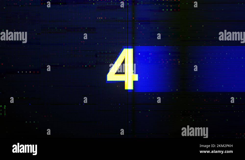 Countdown from 5 to 1 in glitch style. Retro style motion graphics. Dynamic Stock Video Footage ...
