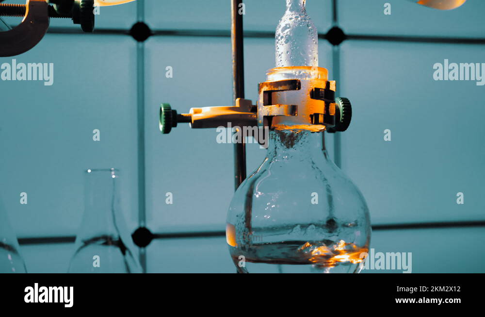 Synthesis of organic matter in a chemical laboratory. Distillation of ...