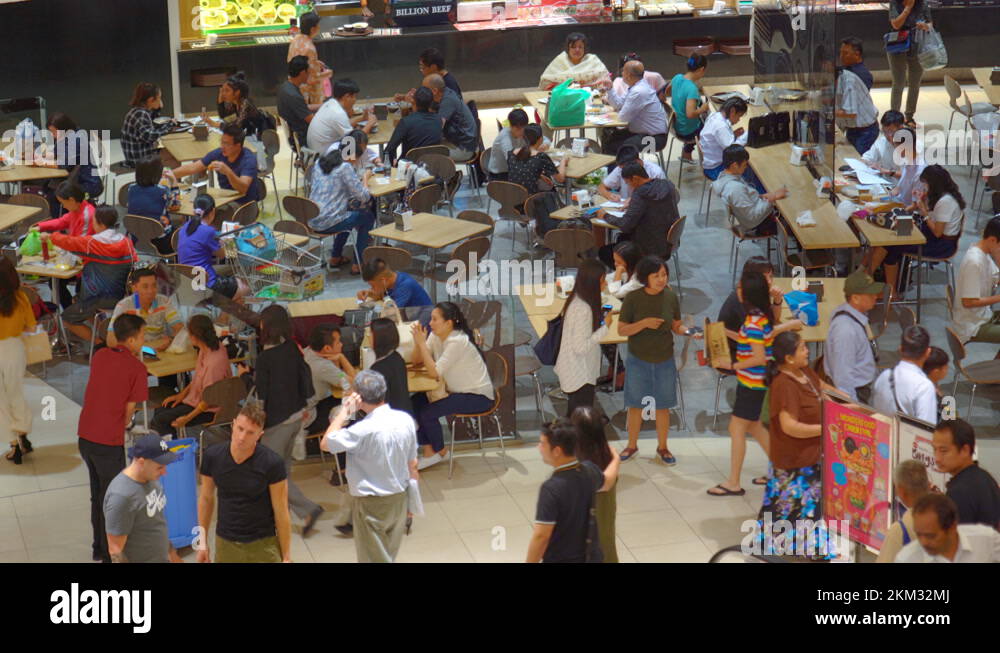 Food court in Siam Paragon. Shopping mall in Bangkok, Thailand Stock ...
