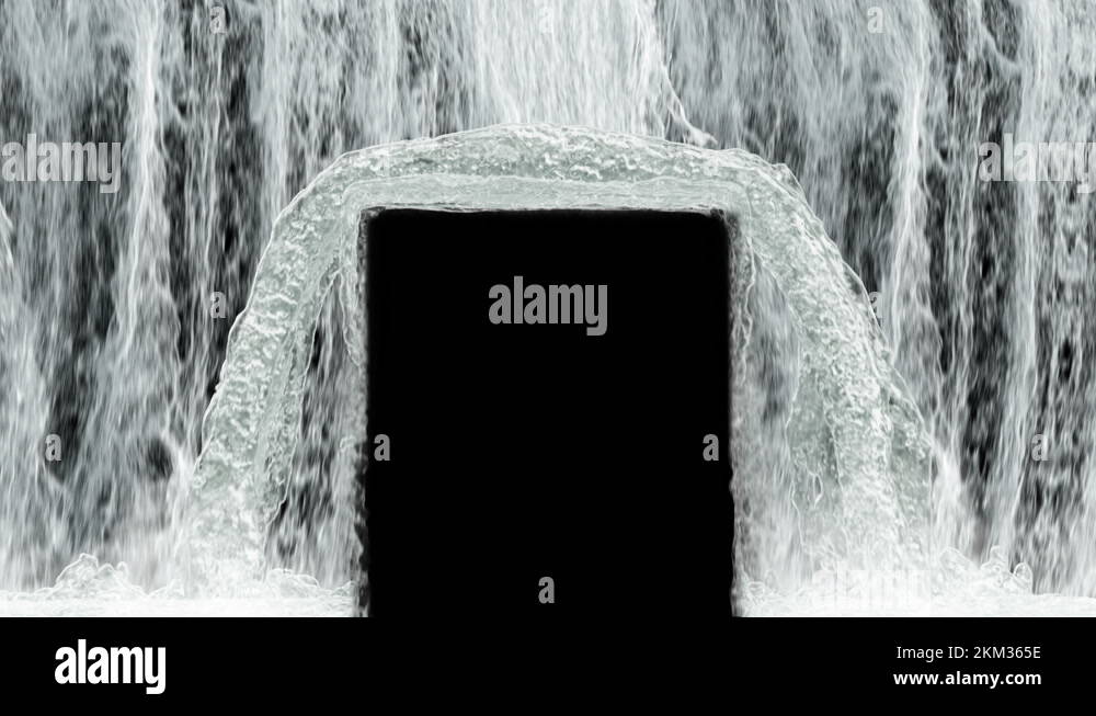 Waterfall texture loop isolated on black background. 4K for mapping 3d ...