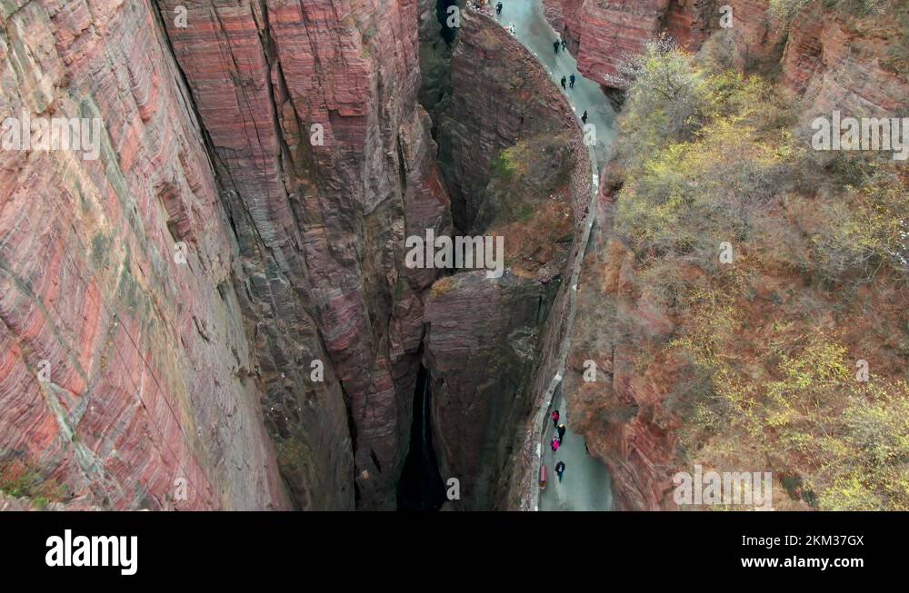 The most dangerous road in the world，Aerial photograph of highway on ...