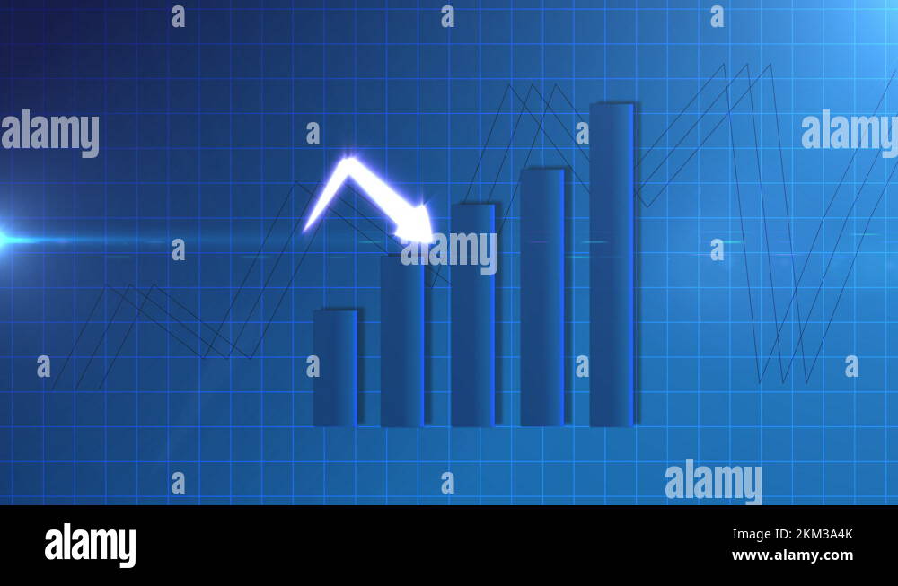 Blue upwards animation of bar graph showing data stats rising. 4K Stock ...