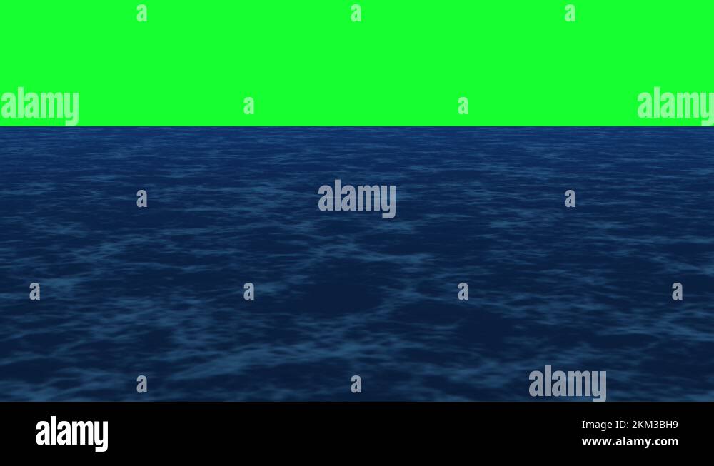 animated ocean green screen with waves for video background Stock Video ...
